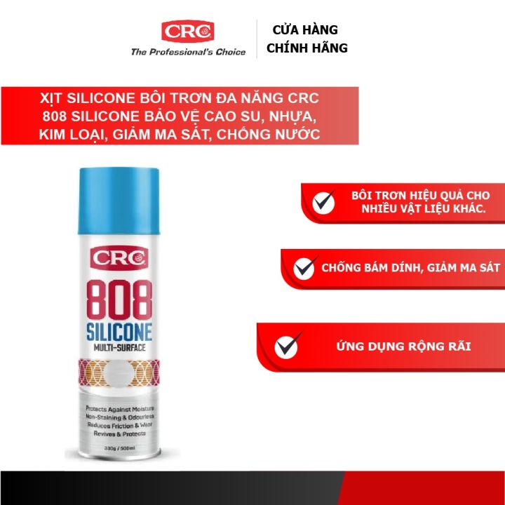 Xịt Silicone Bôi Trơn Đa Năng CRC 808 Silicone, Bảo Vệ Cao Su, Nhựa ...