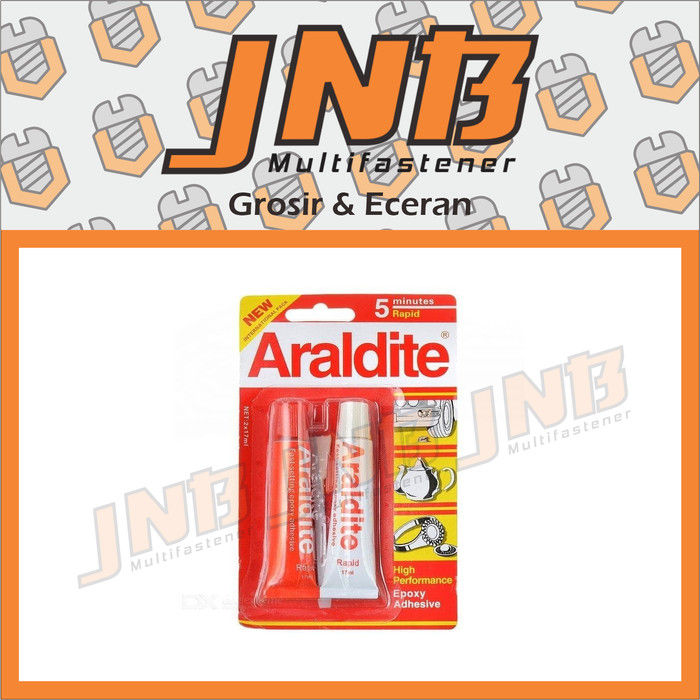 ARALDITE Merah 5 Menit Lem Besi Epoxy Rapid Minutes Adhesive 30 ml ...