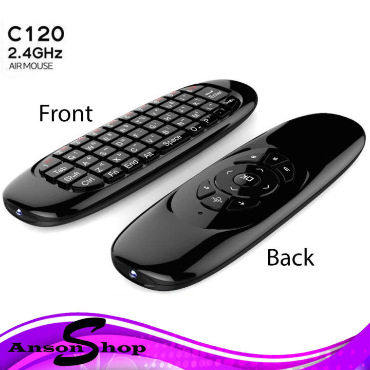 C120 2.4GHz Wireless QWERTY Keyboard + Air Mouse + Remote Control for ...