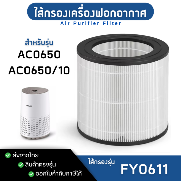 ไส้กรองอากาศ Philips AC0650 ฟิลเตอร์กรอง รุ่น FY0611 เครื่องฟอกอากาศ ...