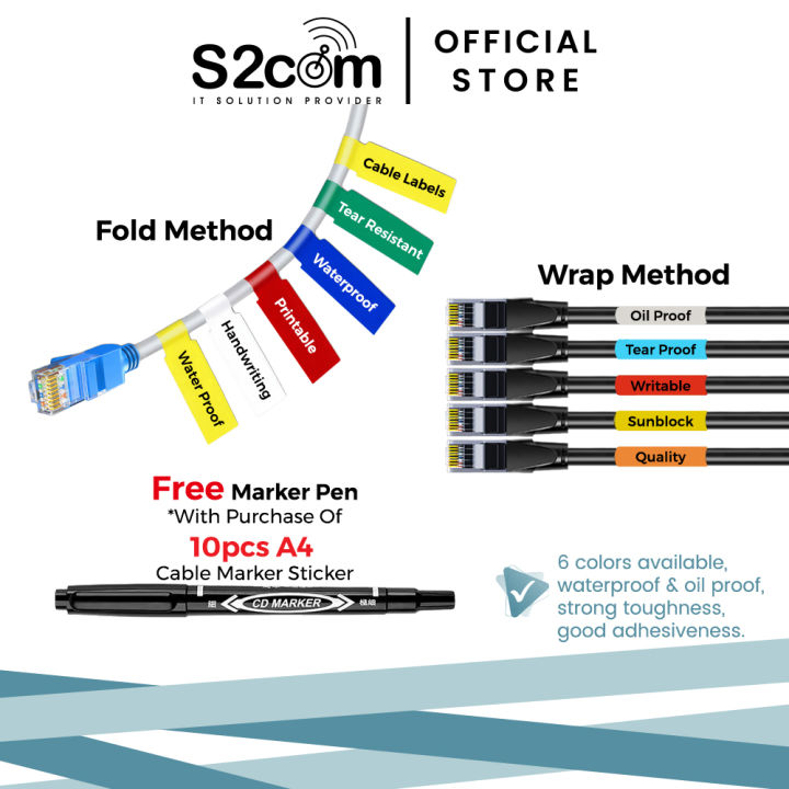 Colorful Self-adhesive Waterproof Cable Labels Marker Sticker | Lazada