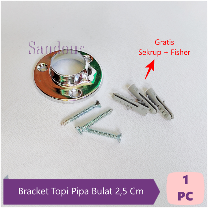 1 Pc Bracket Topi Pipa Bulat Besi Braket Untuk Pipa Lemari TOPI ...
