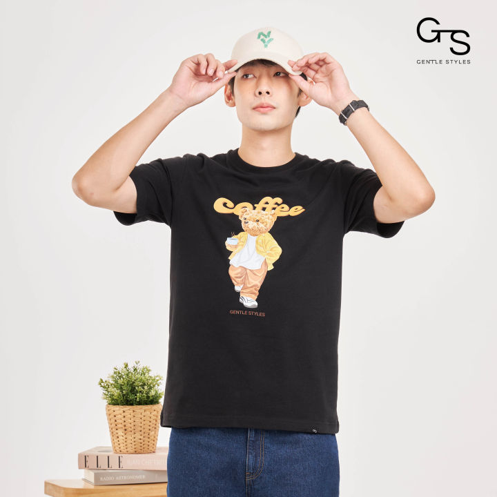 Gentle Styles เสื้อยืดคอกลม พิมพ์ลายกราฟฟิค Teddy Coffee Club ทรง ...
