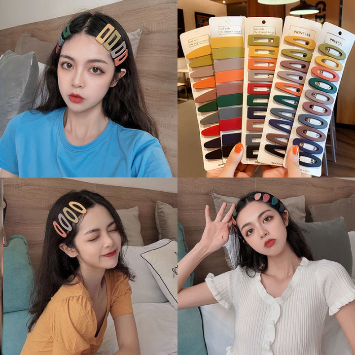 Zy Fashion 10 Pcs/set Frosted Morandi Color Hair Clip for women Korean ...