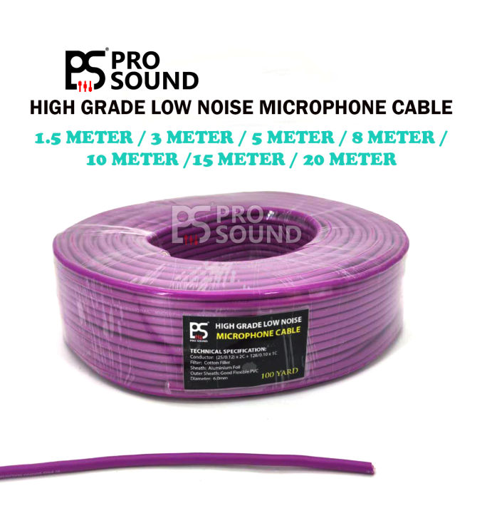 PS HIGH GRADE LOW NOISE MICROPHONE CABLE ( 1.5M/3M/5M/8M/10M/15M/20M ) | Lazada