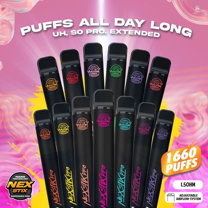 🎀 NEW ARRIVAL 🎀 1660 Puff Nex Stix Pro Disposable Stick Adjustable ...