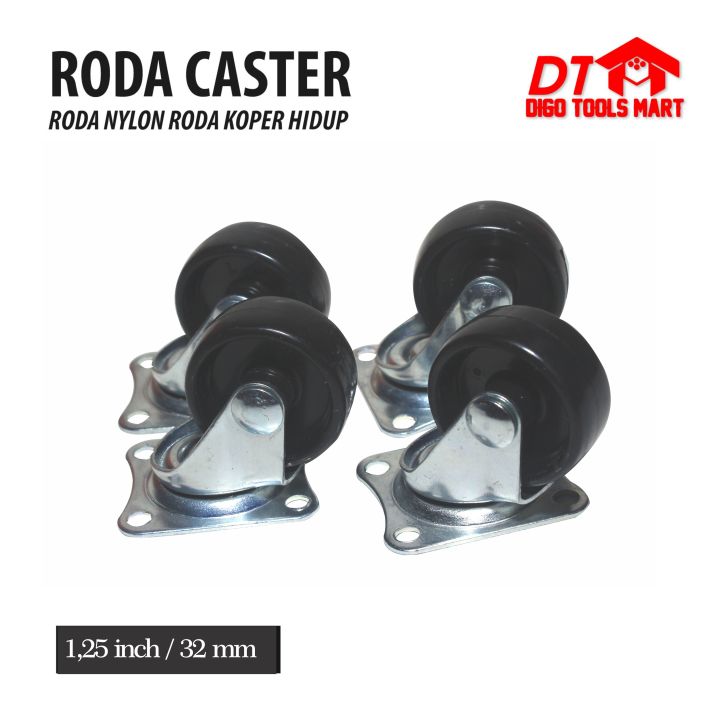 Roda Caster Hitam 1.25 Inci Roda Nilon Roda Kastor Kecil 32mm Hidup | Lazada Indonesia