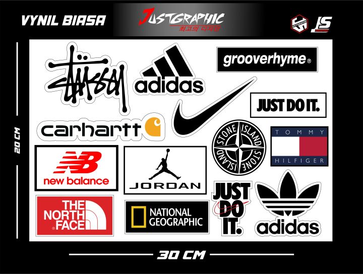 sticker pack brand fashion terkenal sudah di cutting atau potongi ...