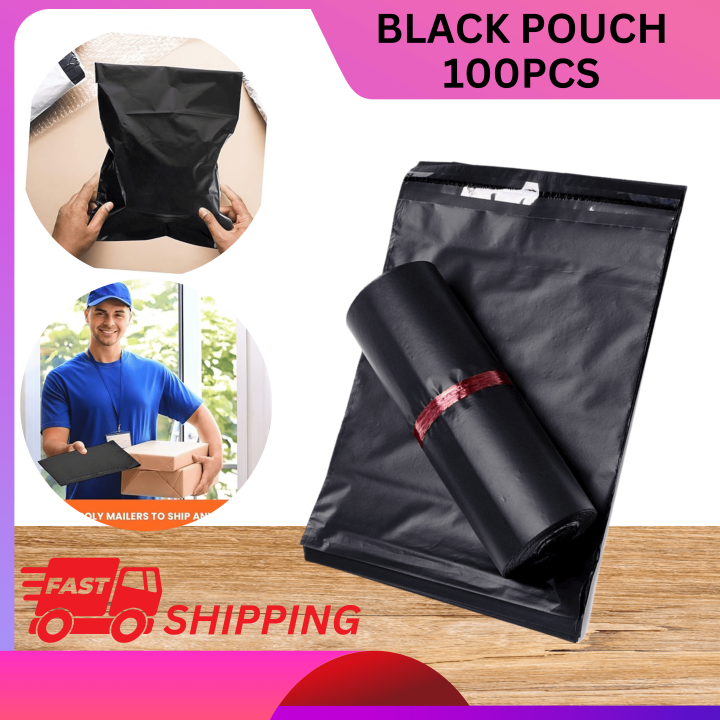 100pcs Black Courier Pouch Packaging Plain Pouch Express Pouch Parcel ...