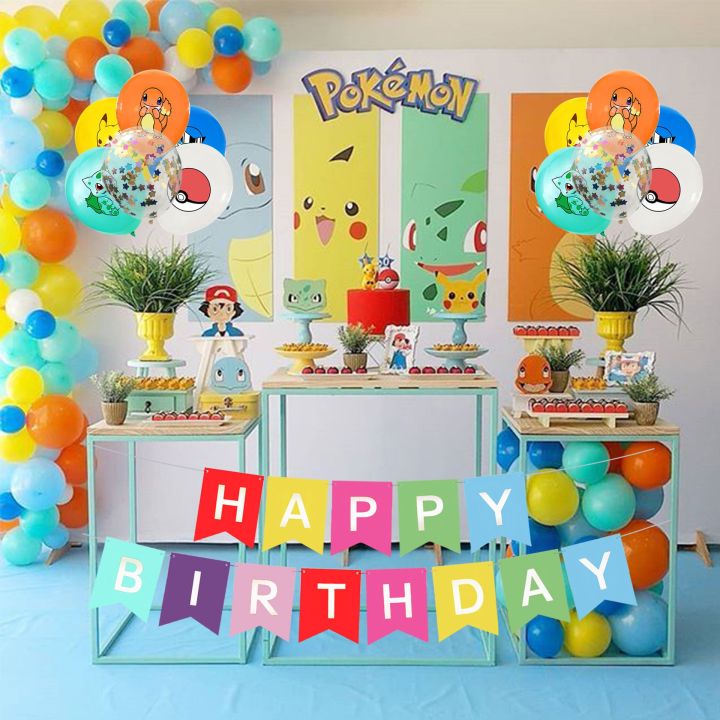 Pokemon Foil Balloons Set Anime Pikachu Theme Party Supplies Cake ...