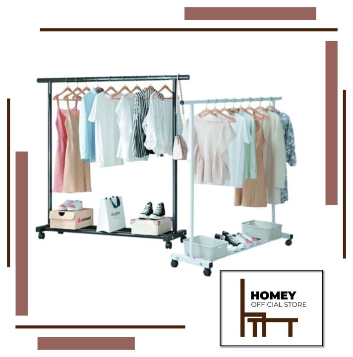 Homey Single Pole Simple Coat Rack Hanger Bedroom Clothes Storage Rack ...
