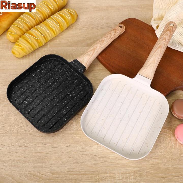 RIASUP Nonstick Omelet Pan 1/2/4 Grids White/black Steak Frying Pan ...