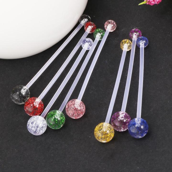Baynie 8Pcs Clear Acrylic Belly Bar Ball Pregnancy Navel Button Stud ...