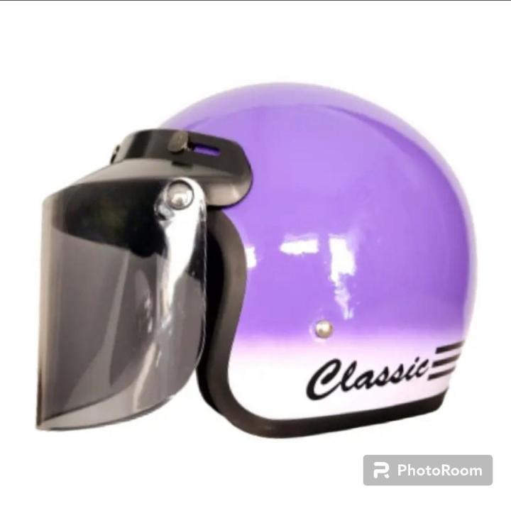 Helm Bogo Classic Varian Warna Gradasi Dua Warna Lilac Glosy VIRAL ...