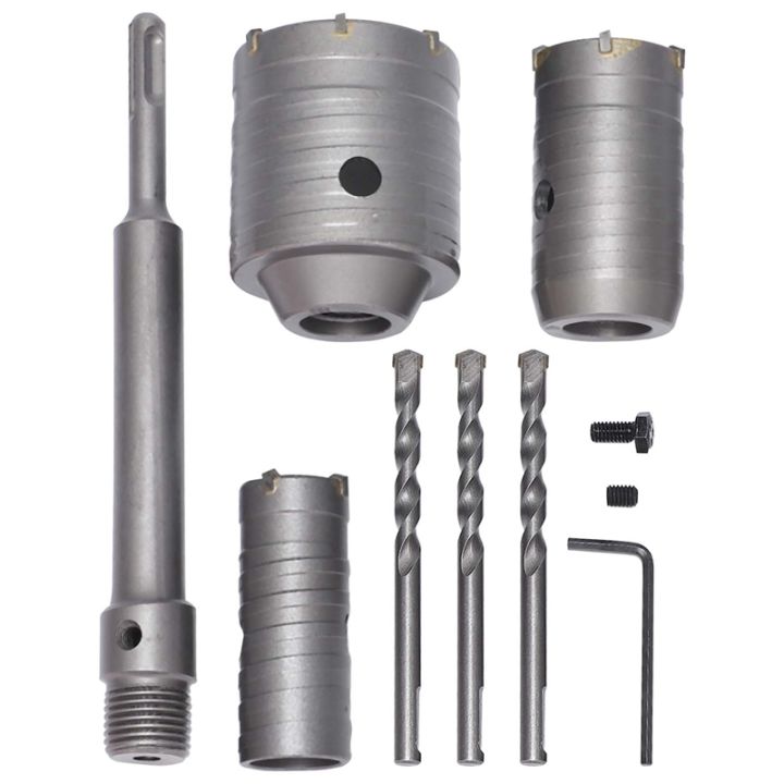 Concrete Hole Saw Kits SDS Plus Shank Wall Hole Cutter Cement Drill Bit ...