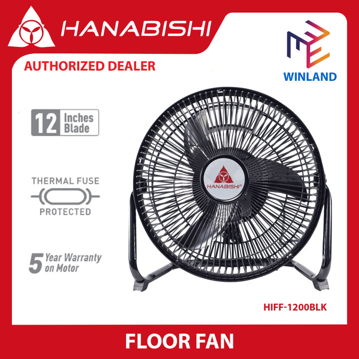 Hanabishi by Winland 12inch Floor Fan - Black 3 speed control HIFF ...