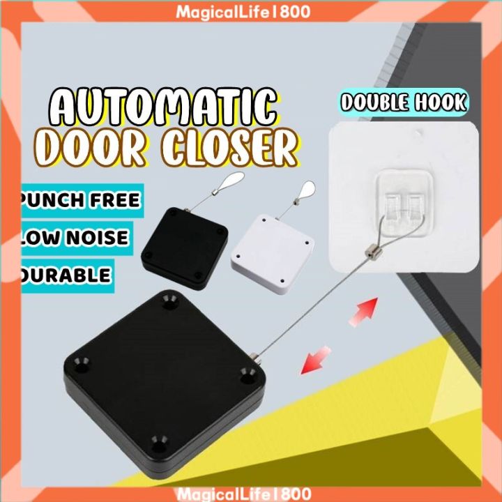 Automatic Door Closer Bracket Adjustable Wire Rope Punch-Free Sliding ...