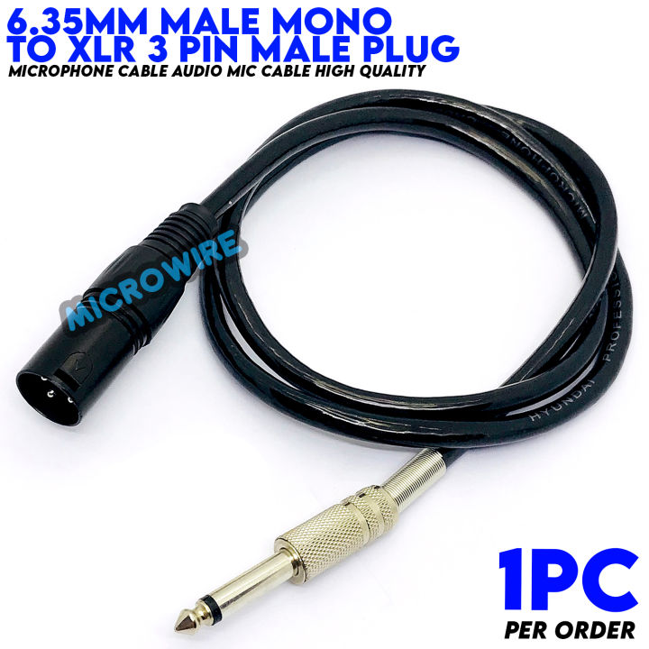6.35mm Male Mono to XLR Male Microphone Cable Audio Mic Cable High ...