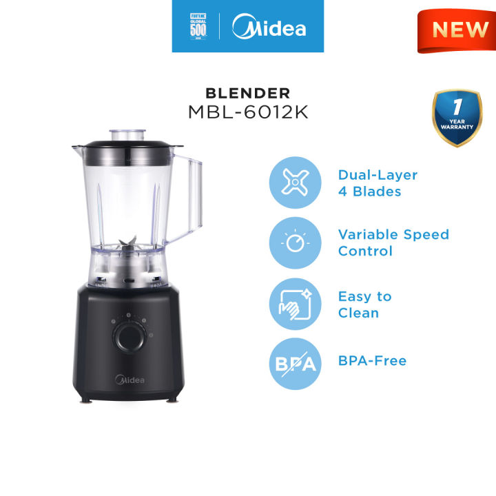 Midea MBL-6012K 1.25L Blender (600W) *Without Grinder* | Lazada
