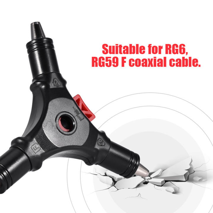 Coaxial Compression Cable Tool RG59 RG6 Connector Stripper Saves Time ...