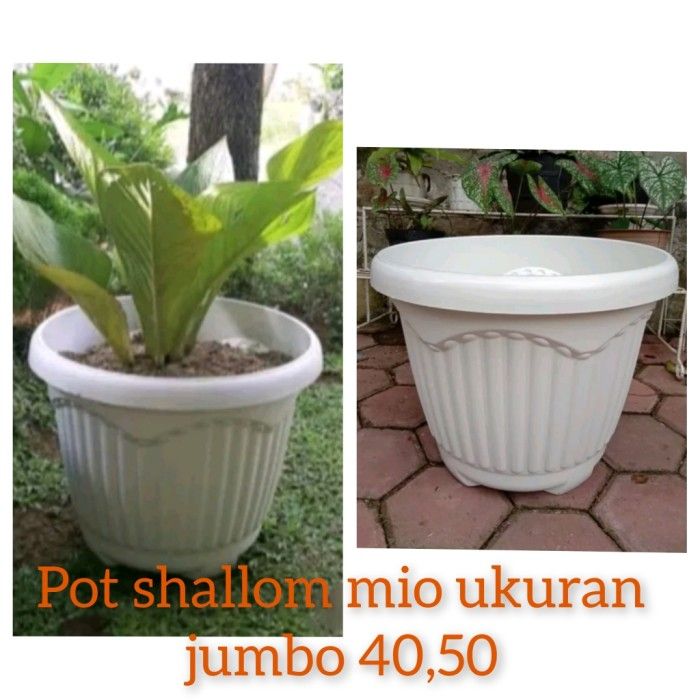 pot bunga plastik ukuran jumbo/pot tanaman ukuran 40,50 - Hitam, ukuran ...