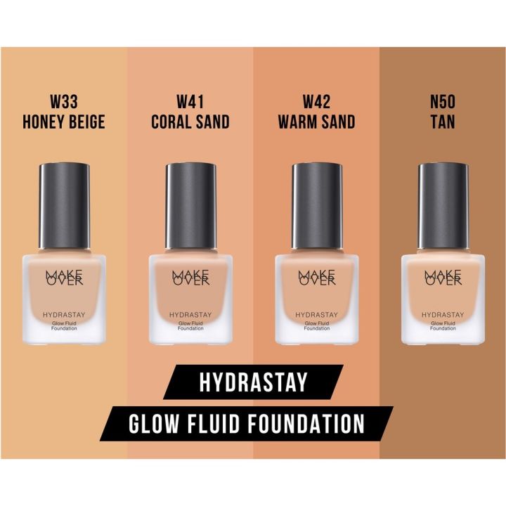 MAKE OVER Hydrastay Glow Fluid Foundation 35ml | Alas Bedak Foundation ...