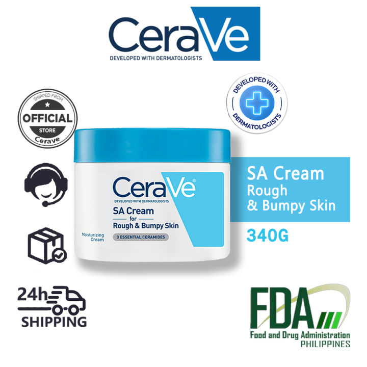 CeraVe SA Cream for Rough & Bumpy Skin Moisturizing Exfoliation gently ...