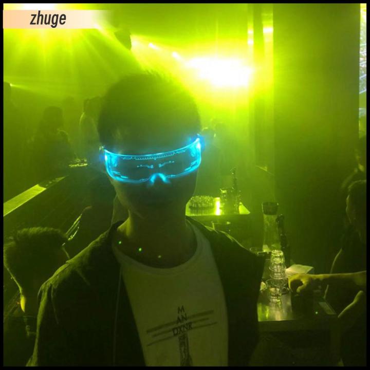 【codandready Stock】led Glasses El Wire Neon Luminous Light Up Glasses