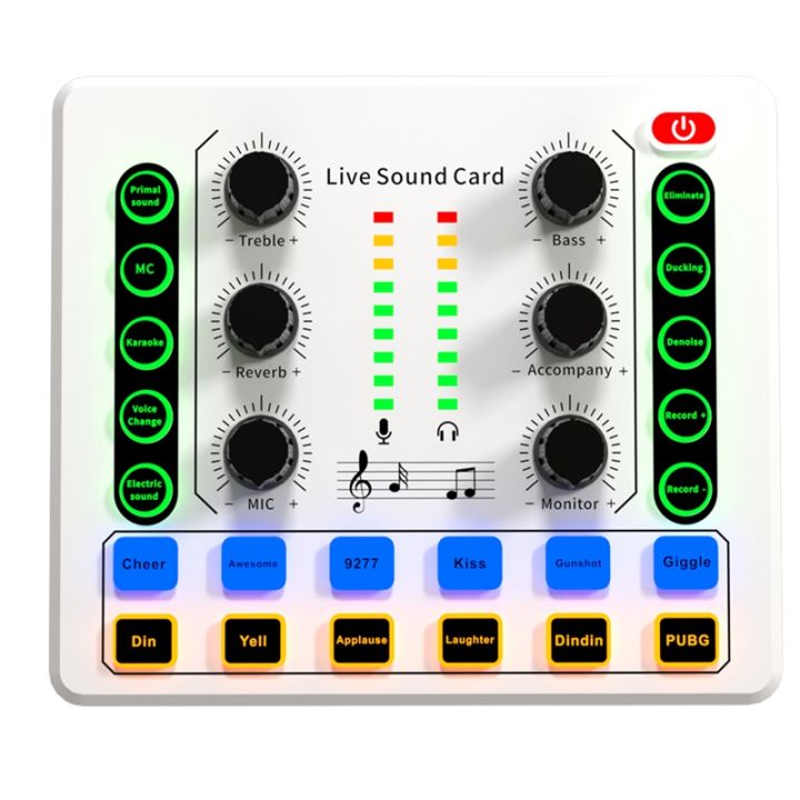(MEFO) White Live Sound Card Live Sound Card M8 Wireless Bluetooth ... (MEFO) White Live Sound Card Live Sound Card M8 Wireless Bluetooth ...
