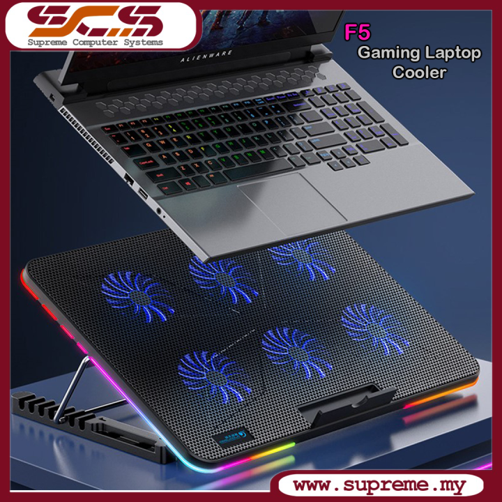 6 fans 15.6 inch gaming notebook cooler full RGB light laptop cooling cooler pad | Lazada