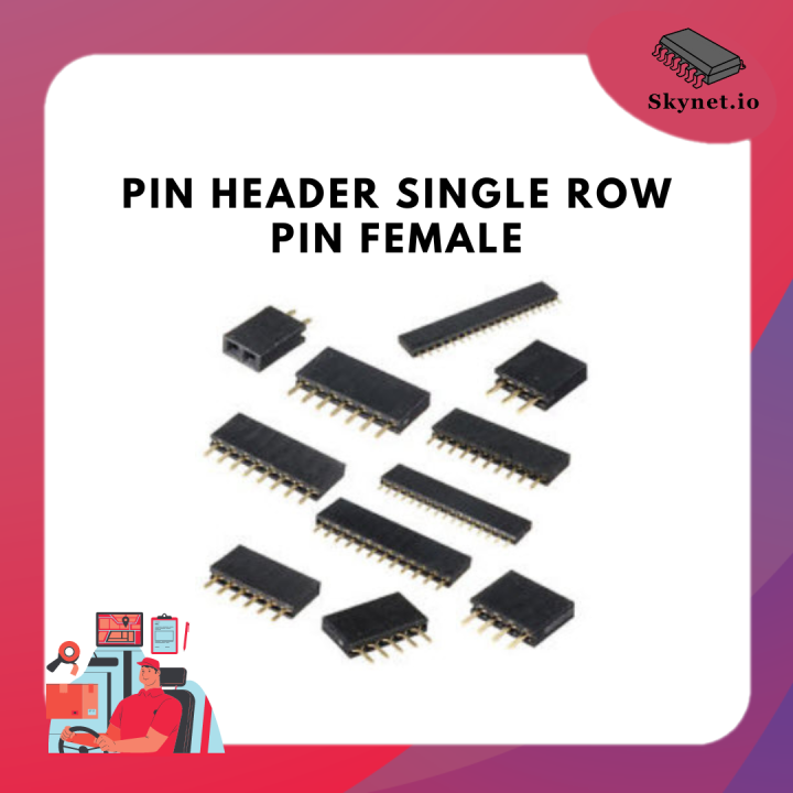 (10 Pcs) Pin Header Single Row Pin FeMale Header 2.54mm H= 8mm (2-40 ...