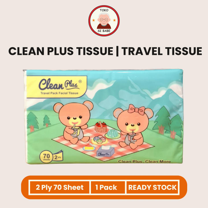 TISSUE CLEAN PLUS 2 PLY 70 SHEET | CLEAN PLUS 70 SHEET | Travel Tissue ...
