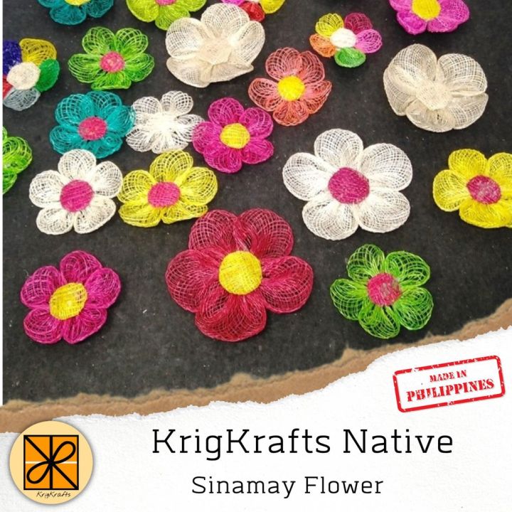 Krigkrafts Assorted Native Flowers made of Sinamay per piece for DIY ...
