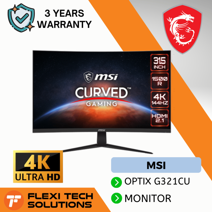 Flexi Tech MSI Optix G321CU Curved Gaming Monitor 31.5" (80cm) 3840 x ...