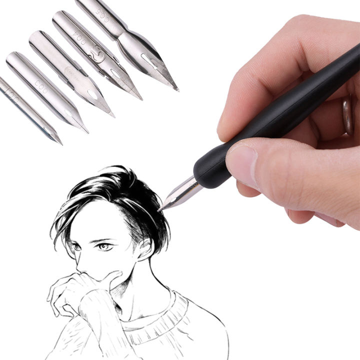 Qearl Anime Pen Tip Pen Set Calligraphy Drawing Kit Tool Set 5 Nib With ...