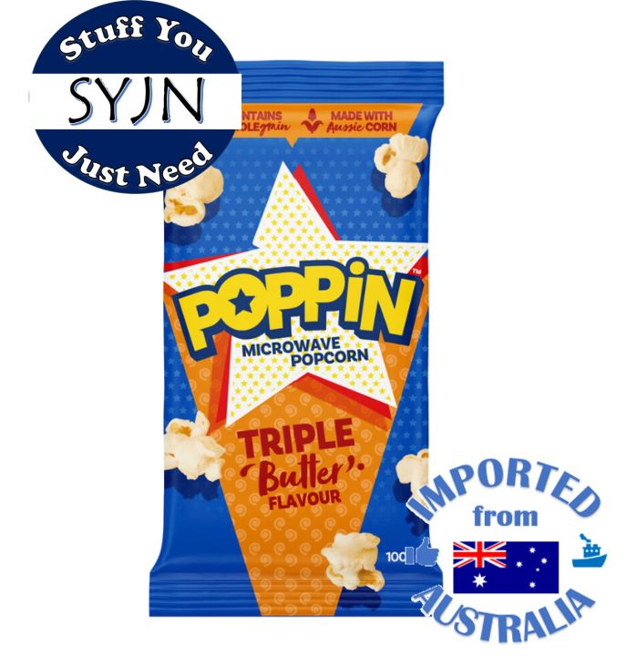 POPPIN MICROWAVE POPCORN 100g from Australia | Lazada PH