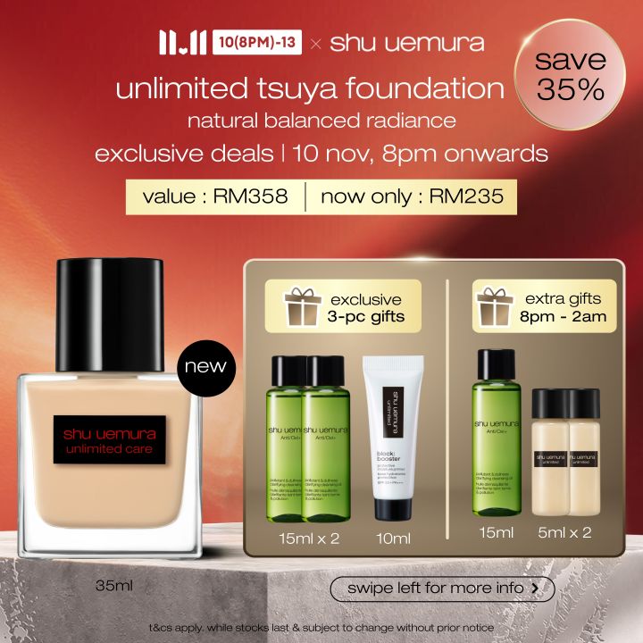 shu uemura unlimited care tsuya serum foundation | Lazada