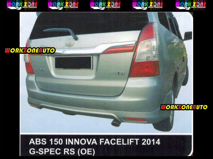 ABS150 Toyota Innova Facelift 2014 G Spec ABS Rear Skirt (OE) Body kit ...