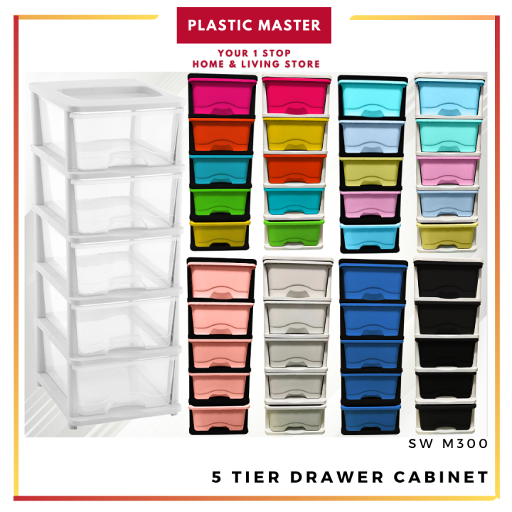 【Laci Plastik/ Plastic Drawer/ 收纳置物柜 】5 Tingkat Laci Plastik Kabinet ...