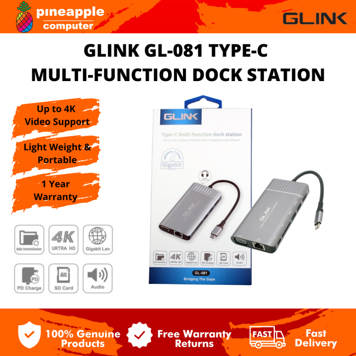 GLINK GL-081 TYPE-C MULTI-FUNCTION DOCK STATION ADAPTER CONVERTER ...