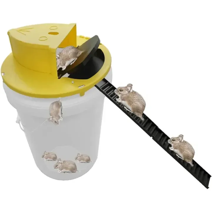 Mouse Trap Flip Slide Bucket Lid Mice Rat Trap for Indoor Outdoor Multi ...