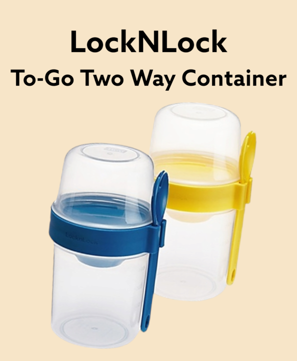 [LocknLock] TO-GO Two way Container 870ml (Yellow / Blue) 560ml+310ml ...