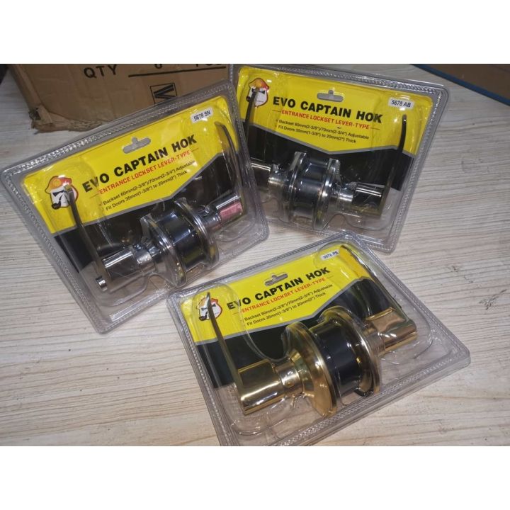 CAPTAIN Lever Type Entrance Door knob 5678 AB/SS/PB [with 3pcs Keys ...