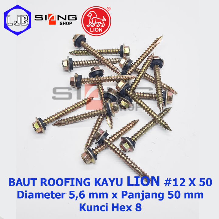 Baut Roofing Kayu LION #12 Panjang 50 mm | Lazada Indonesia