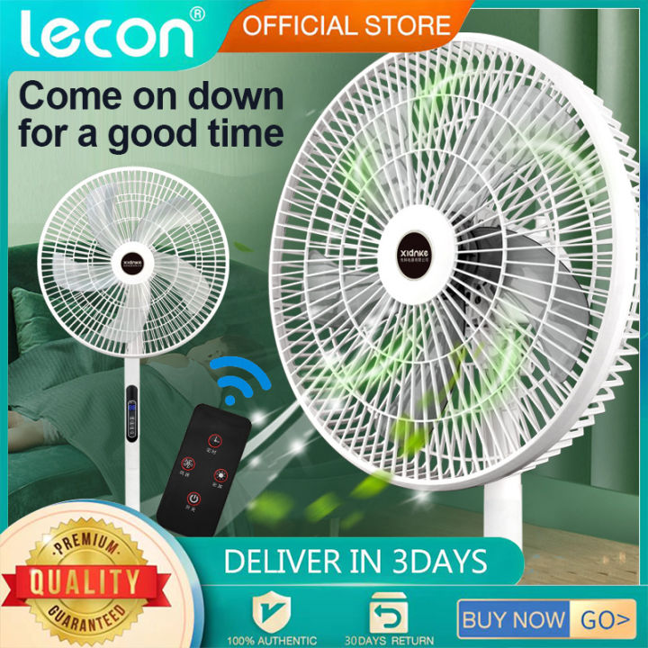 Lecon Electric Fan 16-Inch Floor Fan Household Fan Silent Remote ...