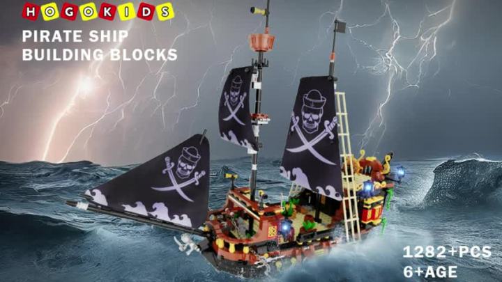 LZD HOGOKIDS Pirate Ship Building Blocks Sets - Pirate Ship Mini ...