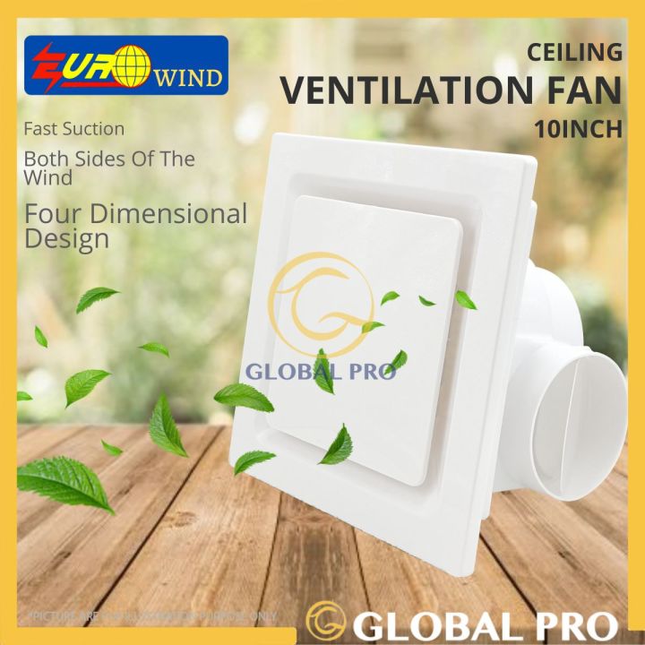 10 Inch Ceiling Ventilation Fan Humid Ventilator Toiler Shower Bathroom ...