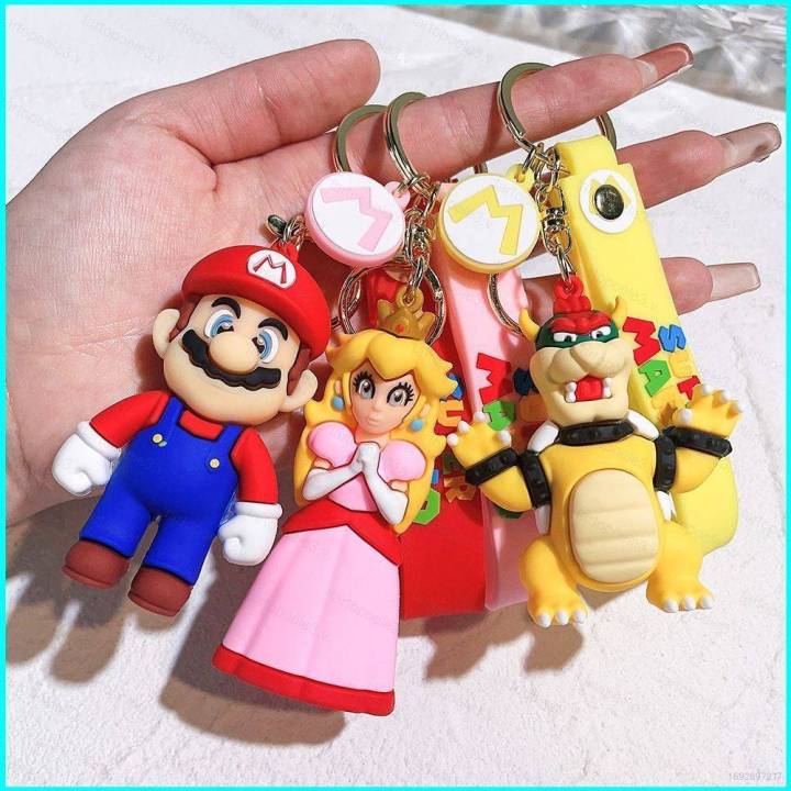 star3 Super Mario keychain Peach Princess Bowser Yoshi key ring bag ...