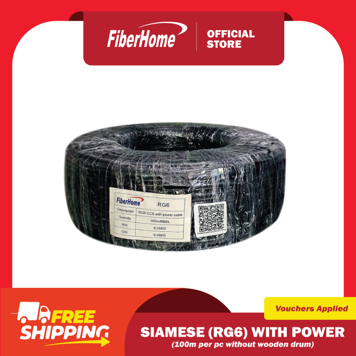 RG6 Siamese Cable With Power - 100meters | Lazada PH