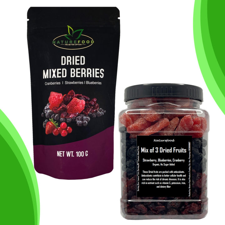 1023 Mix of 3 Berries (Strawberries Blueberries Cranberries Organic, No ...